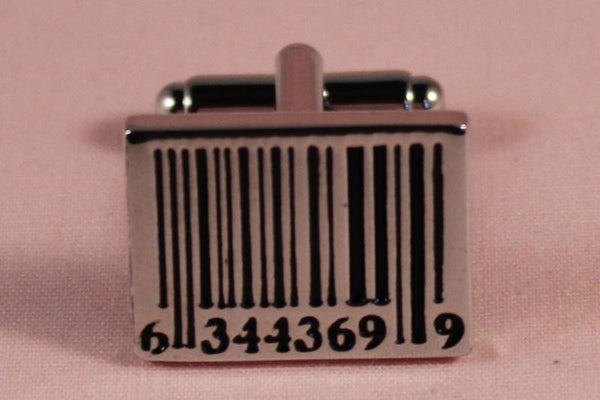 Fun Rare Silver Bar Code Barcode Cufflinks in Metal | ProCuffs | www ...