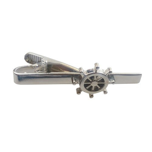 Sailor Boat Wheel Navy Sail Yacht Tie Clip Silver Black Wedding Bar ...