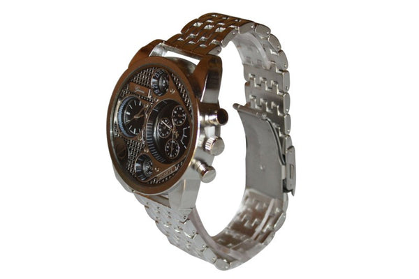 Dual Time Silver Metal Mens Geneva Watch Diesel Cologne | ProCuffs ...